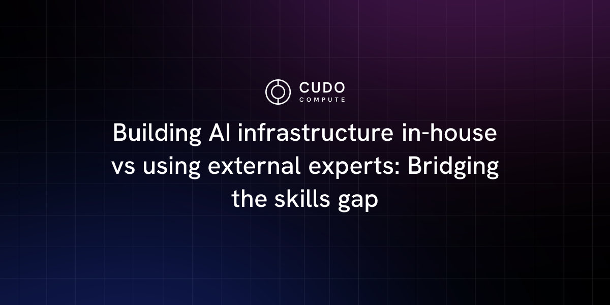 Building AI infrastructure: In-house vs external experts | Skills gap & costs